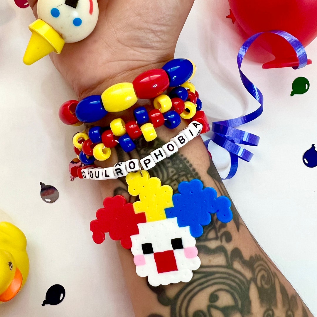 Clown Kandi Clowncore Beaded Bracelet Set COULROPHOBIA Primary - Etsy