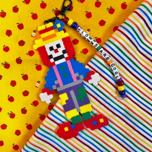 Clown Perler Keychain Clowncore Accessories - Etsy