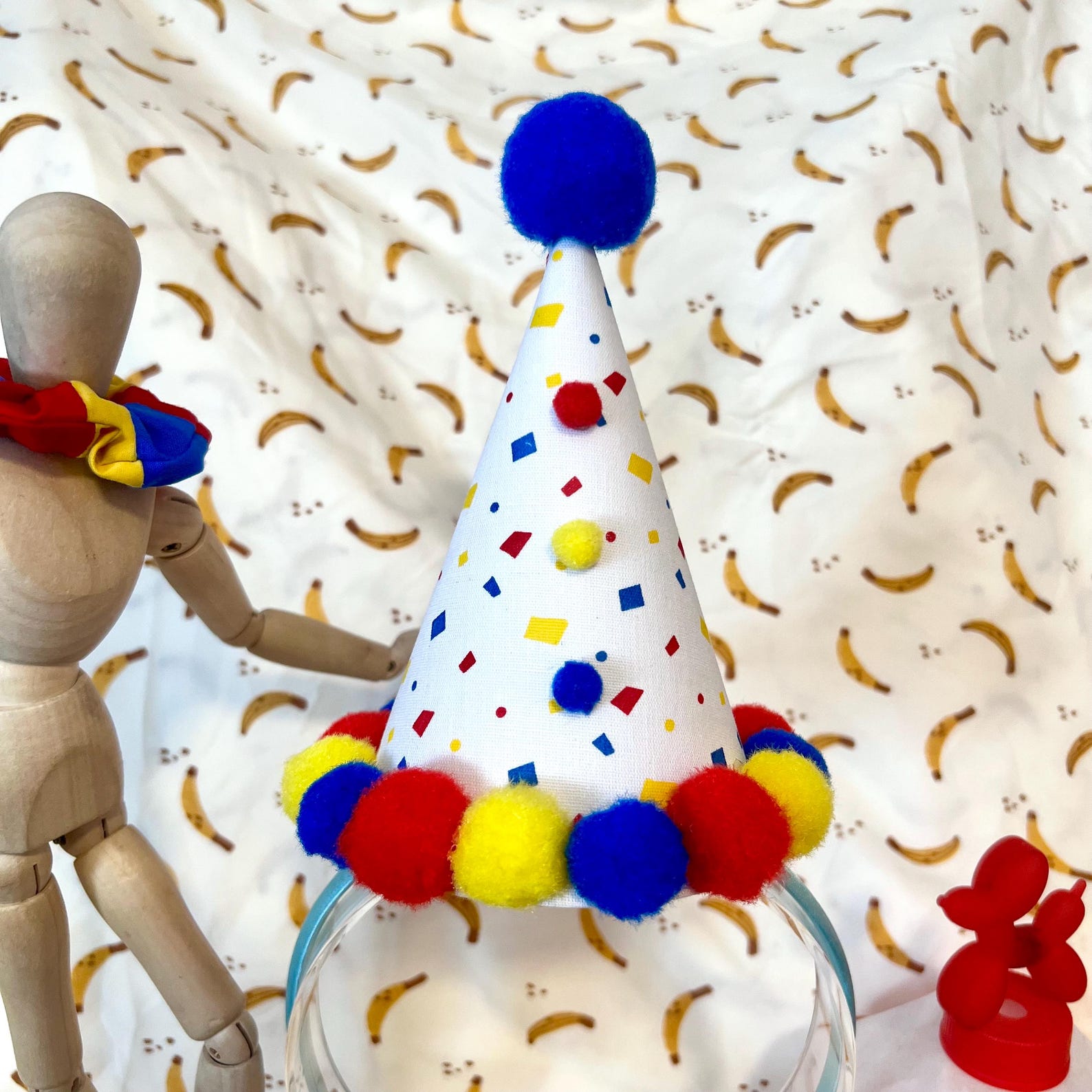 Handmade Clown Party Hat Headband: Colorful Clowncore Costume - Etsy