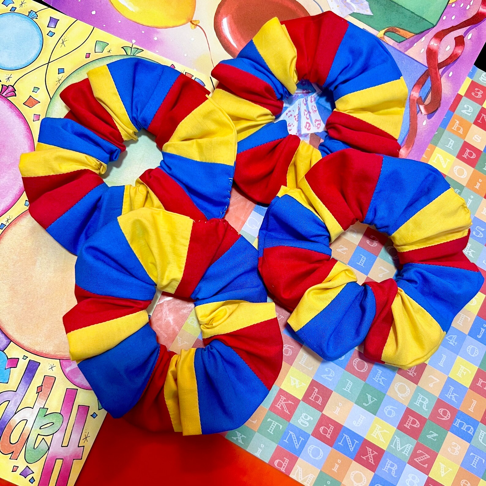 Oversized Clown Primary Color Hair Scrunchie Clowncore Accessories - Etsy