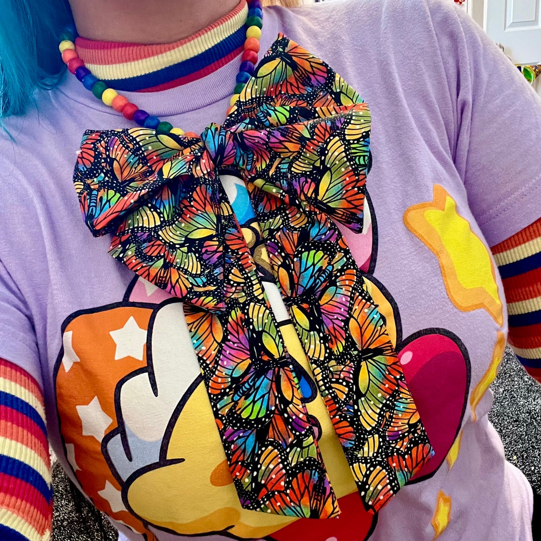 Clown Bow Fabric Necklace Clowncore Jewelry Accessories - Etsy