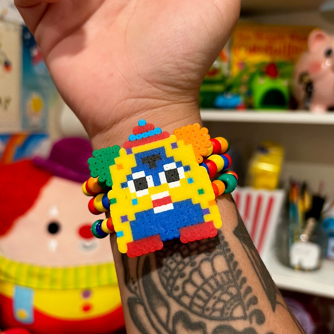 Clown Furby Kandi Perler Bracelet Set Clowncore Accessories Jewelry - Etsy