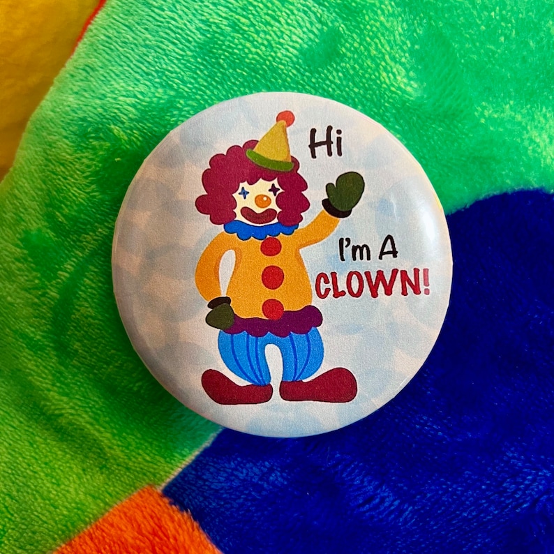 Clown Button Pin Happy Clowncore Accessories - Etsy