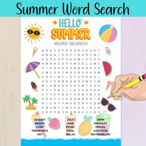 Summer Fun Word Search - Etsy