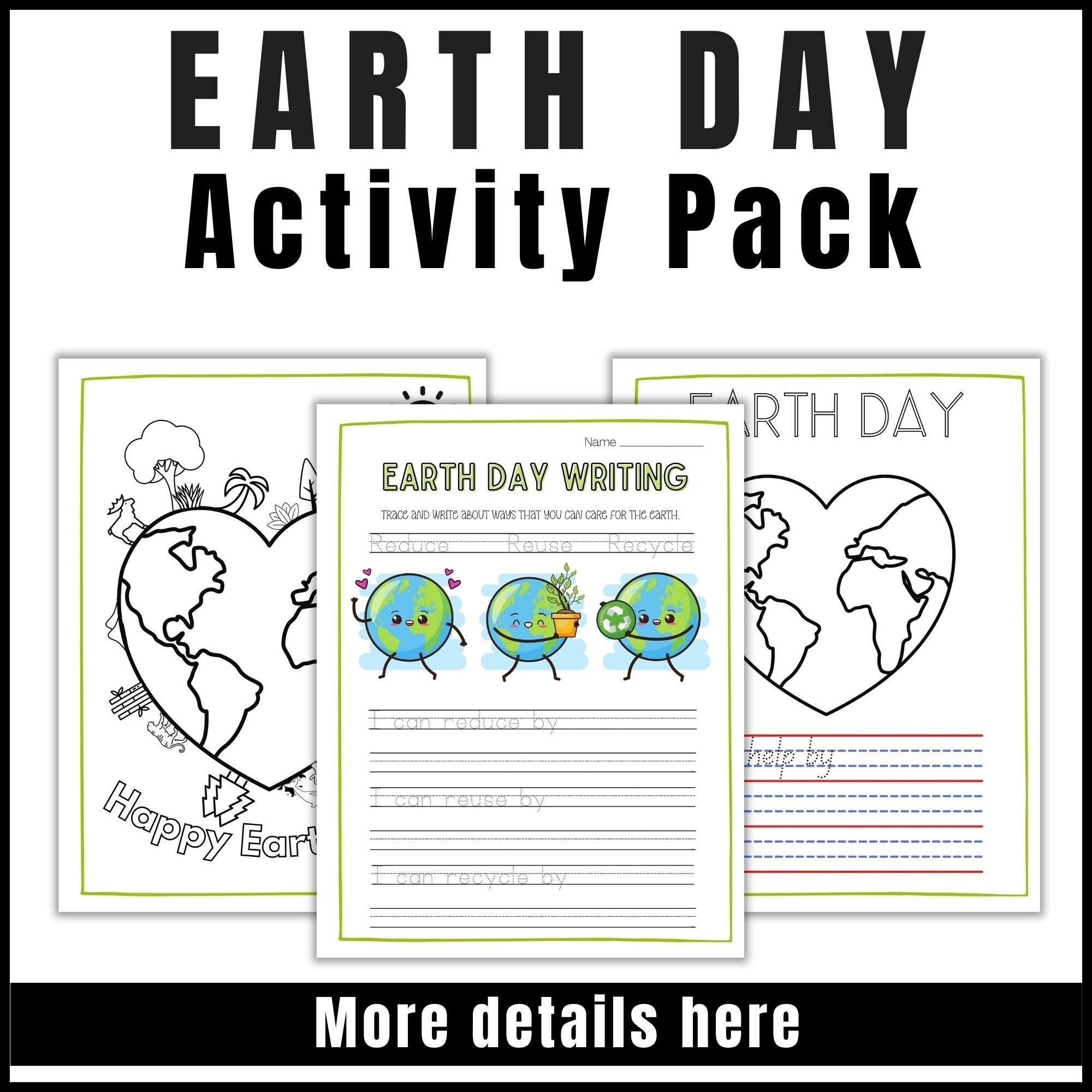 Earth Day NO PREP Activity Pack Early Learning Worksheet Bundle - Etsy