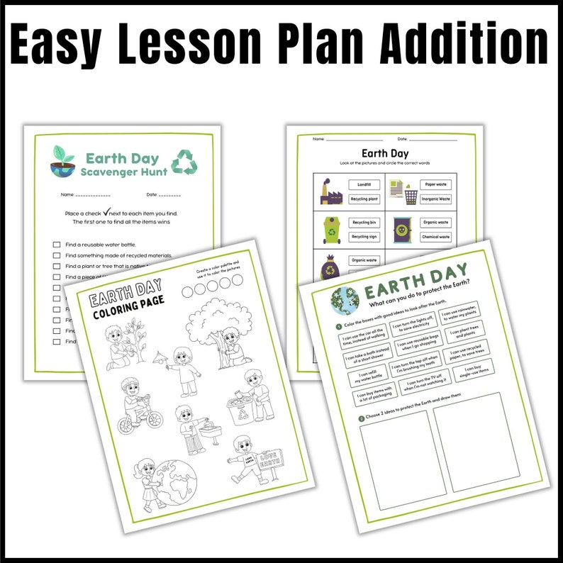 Earth Day NO PREP Activity Pack Early Learning Worksheet Bundle - Etsy