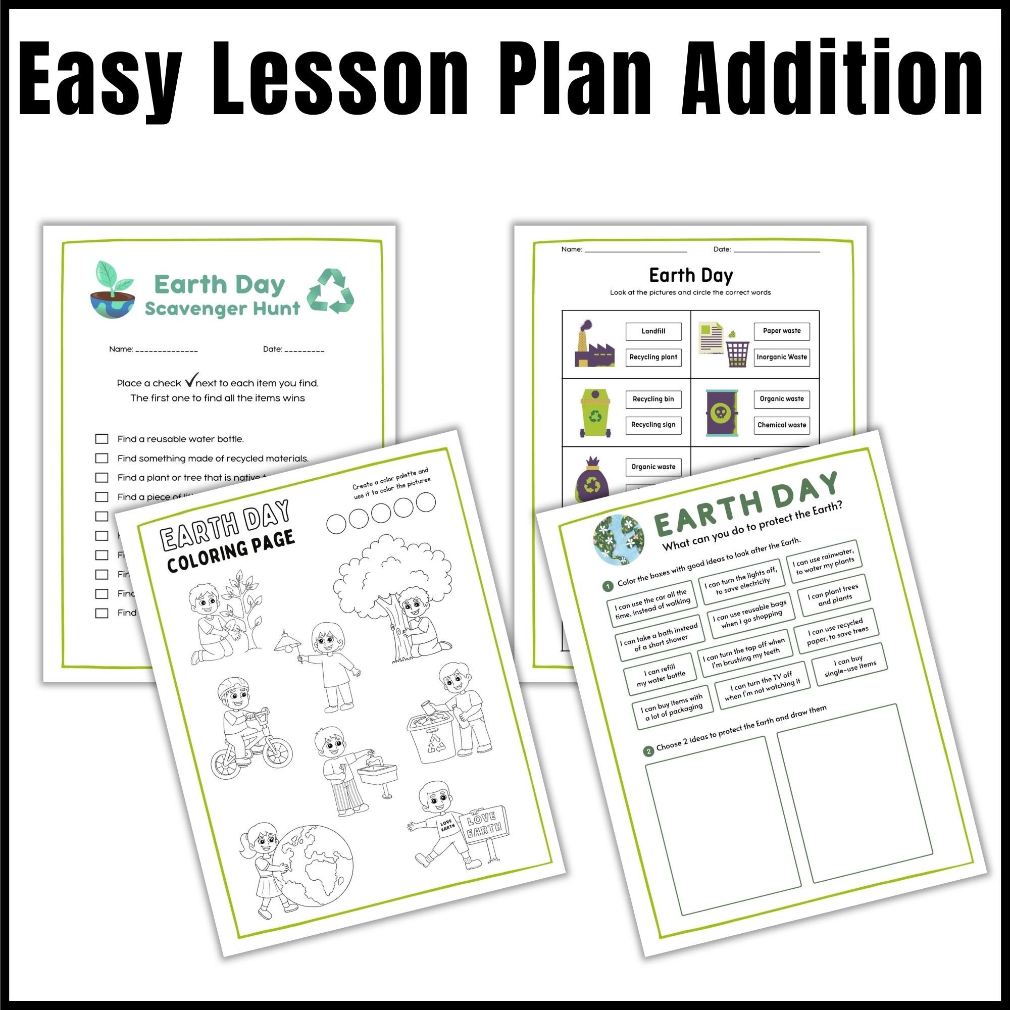 Earth Day NO PREP Activity Pack Early Learning Worksheet Bundle - Etsy