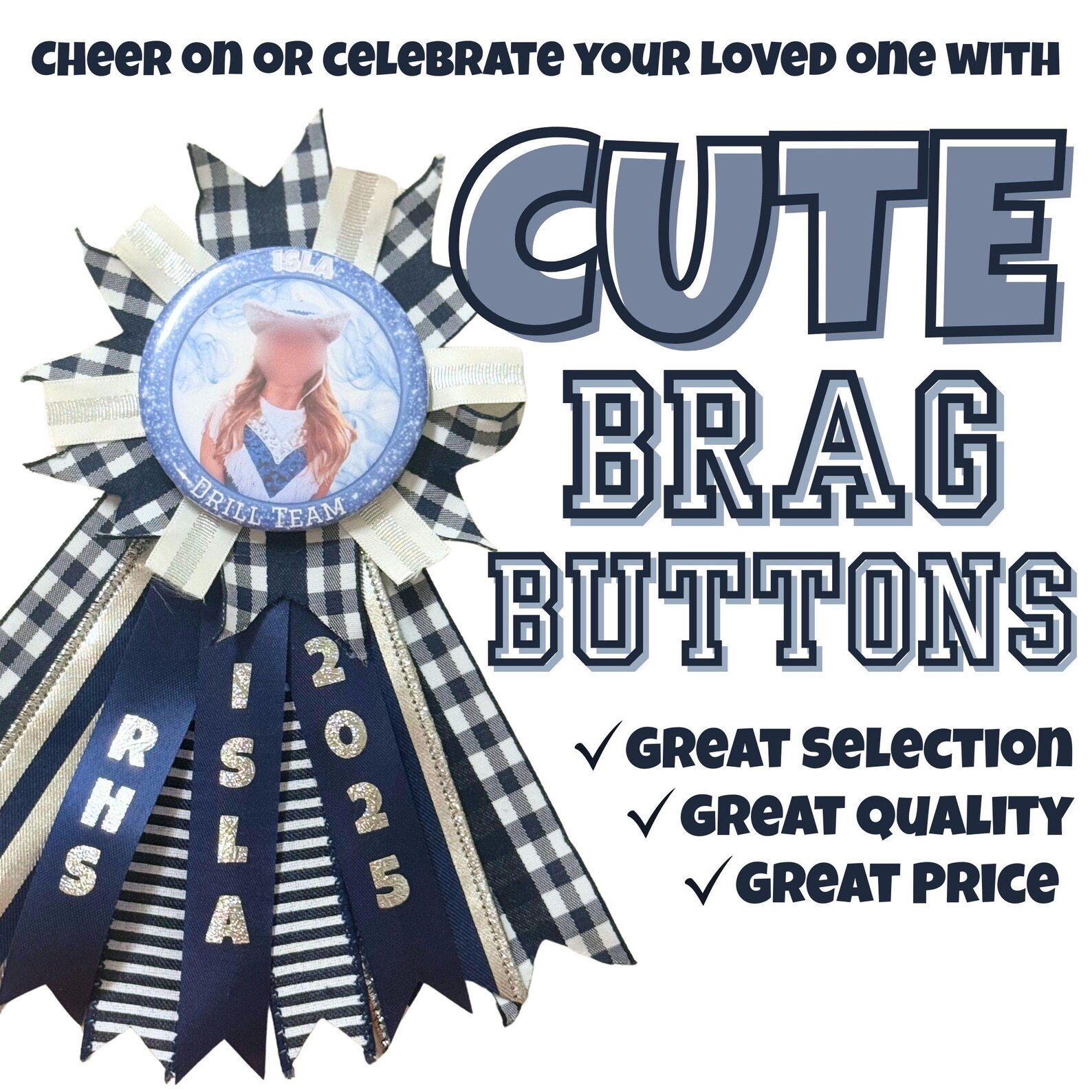 Custom Brag Button: Personalized Team & Event Pin - Etsy