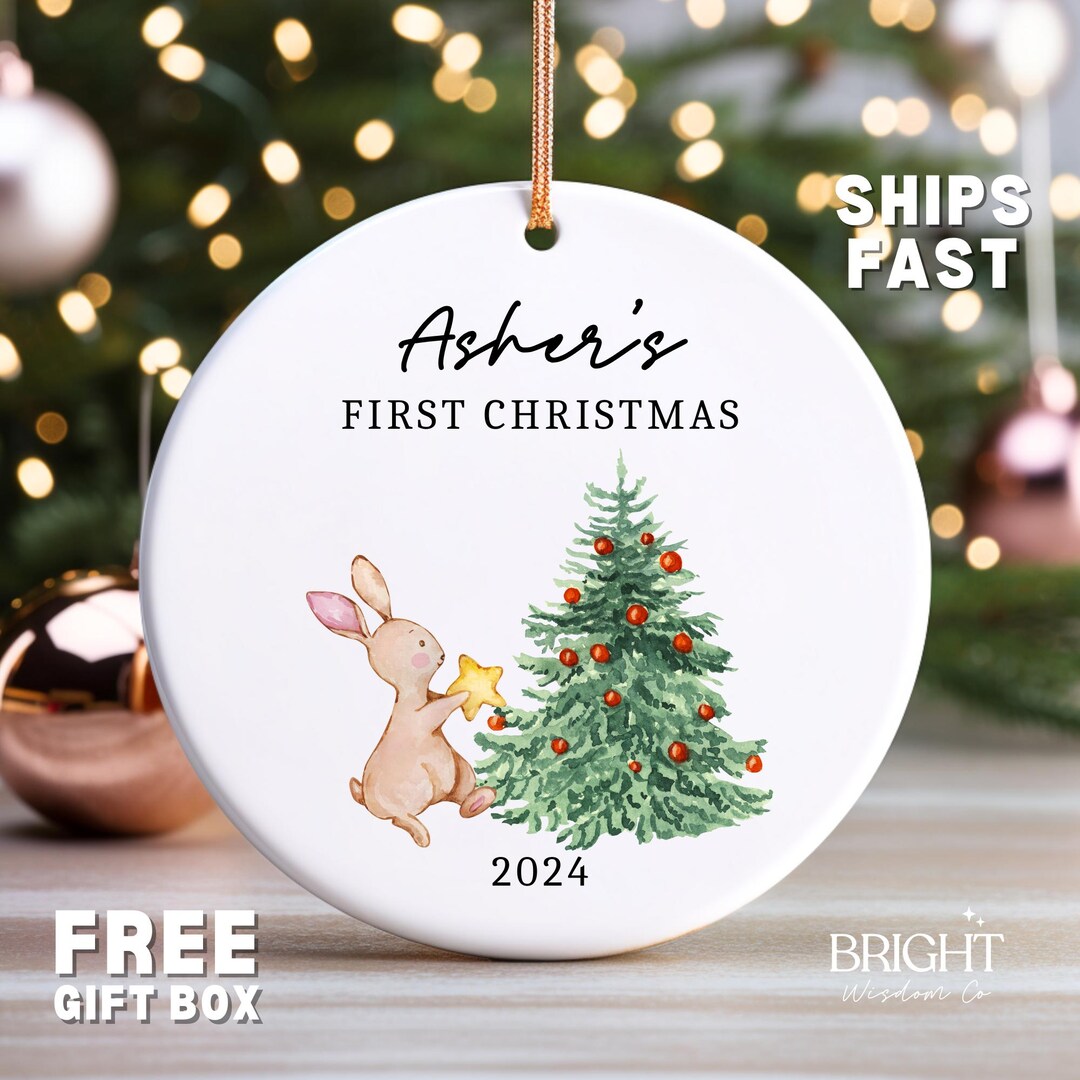 Babys First Christmas Ornament 2024, Personalized My First Christmas ...