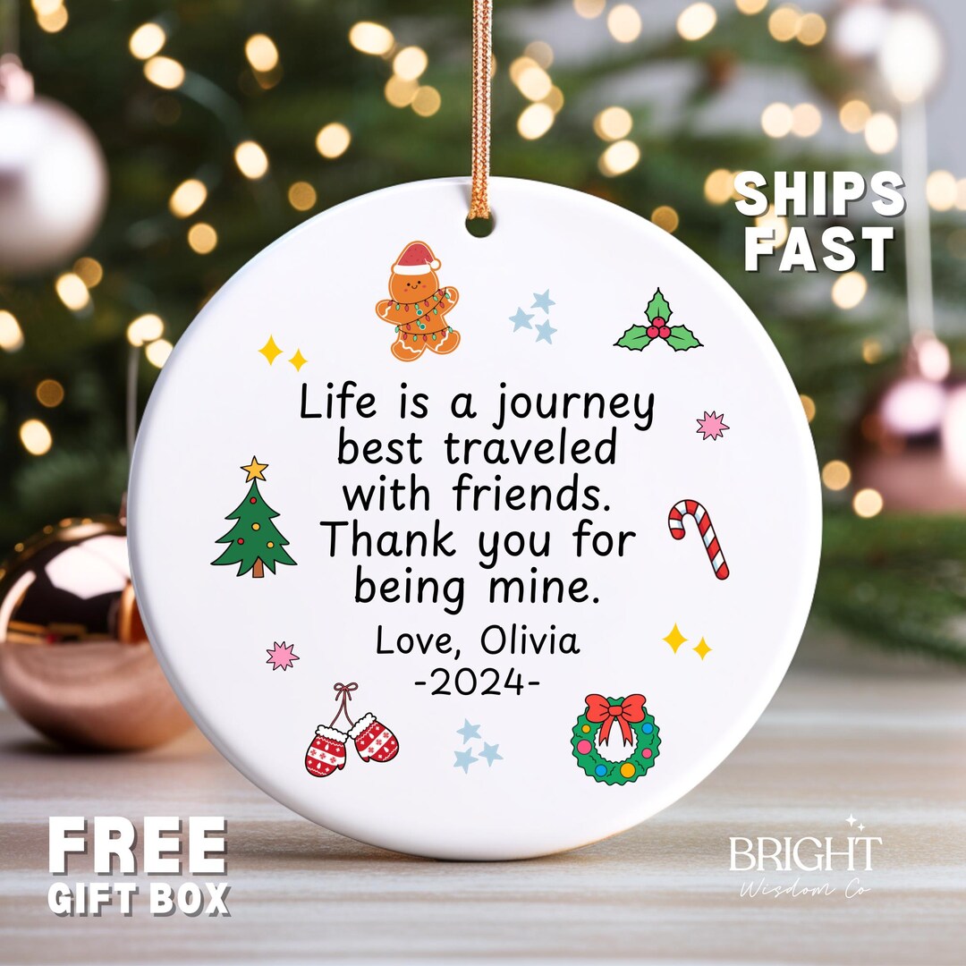 Personalized Friendship Christmas Ornament, Custom Friend Gifts ...