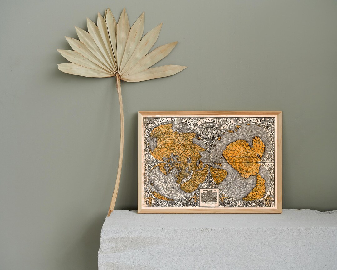 Oronteus Finaeus Map of 1531, World Map Vintage World Map Art Print ...