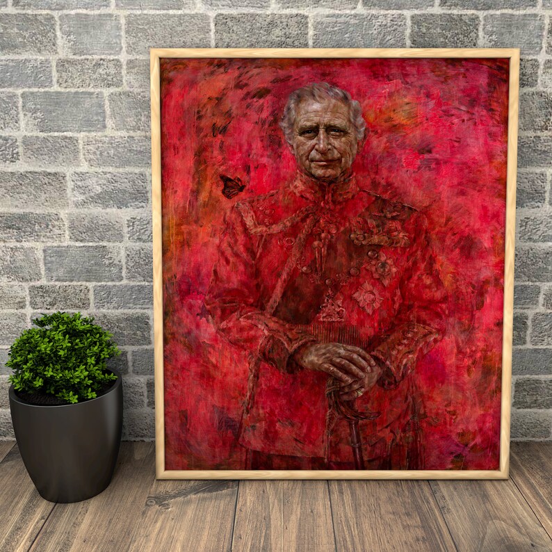 King Charles III Official Potrait first Since Coronation Premium Wooden ...