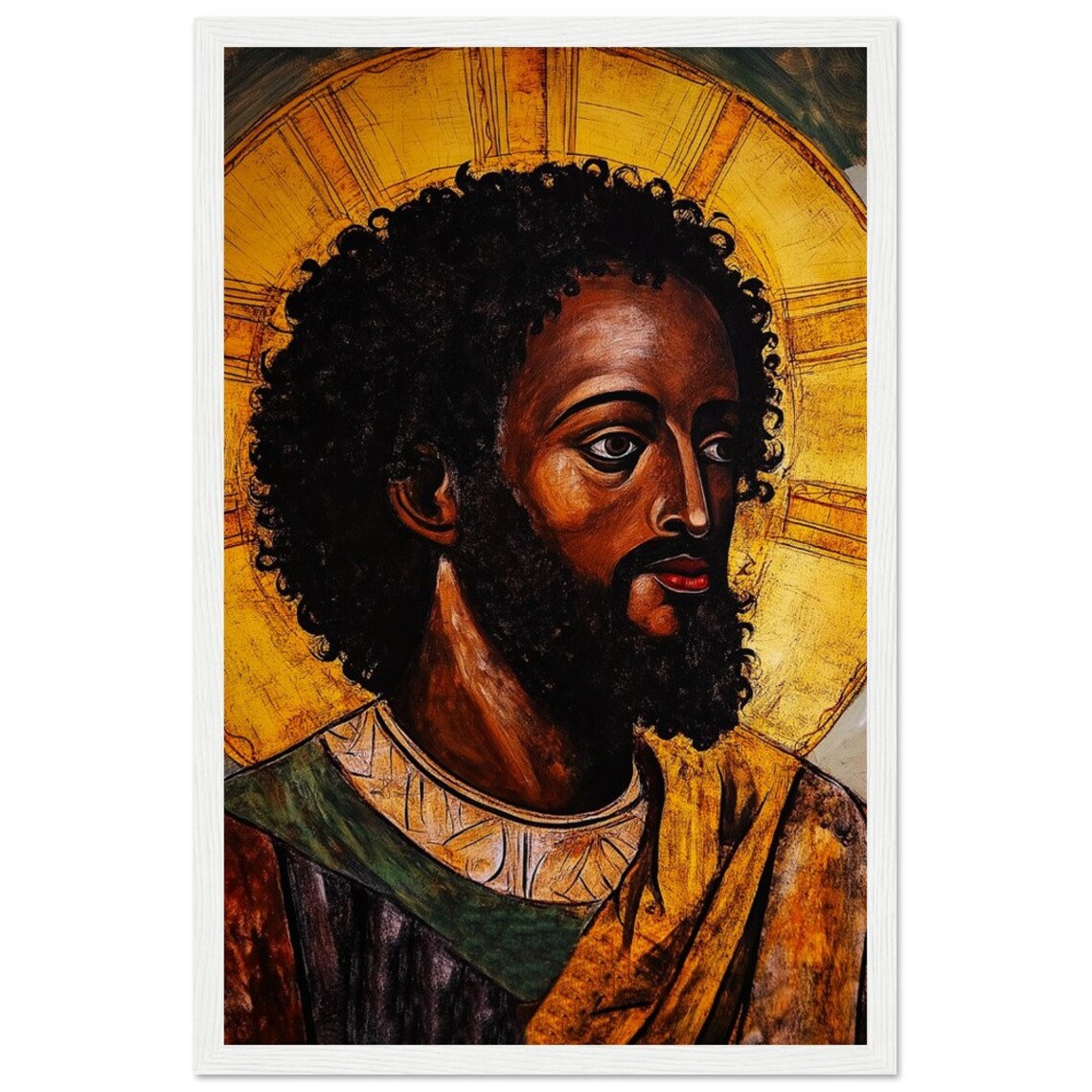 Black Jesus Christ Ehtiopian Art Black Messiah Ethiopian Bible ...