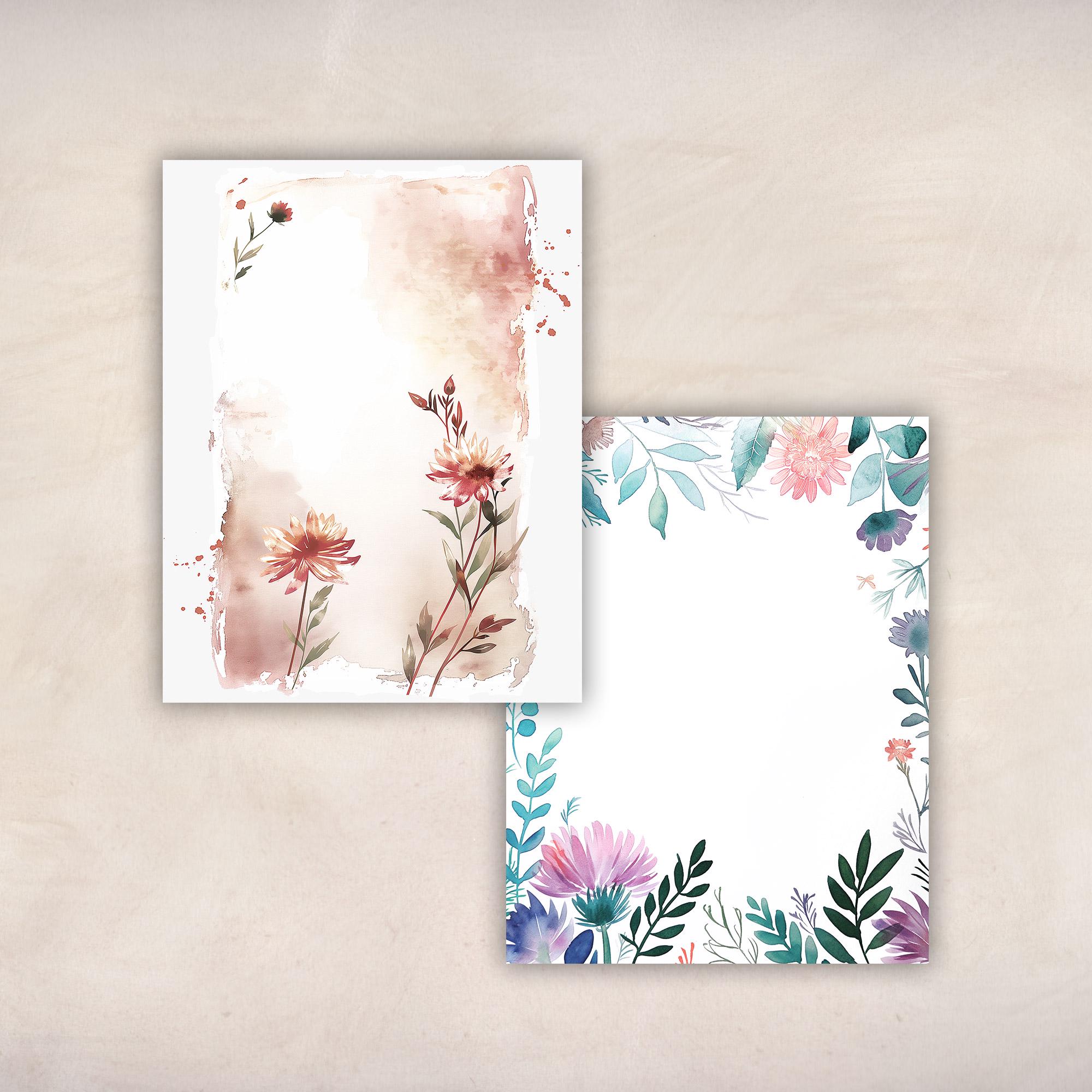 Dahlia Bundle Watercolor Journal Pages Asteraceae Flower & Greenery JPG ...