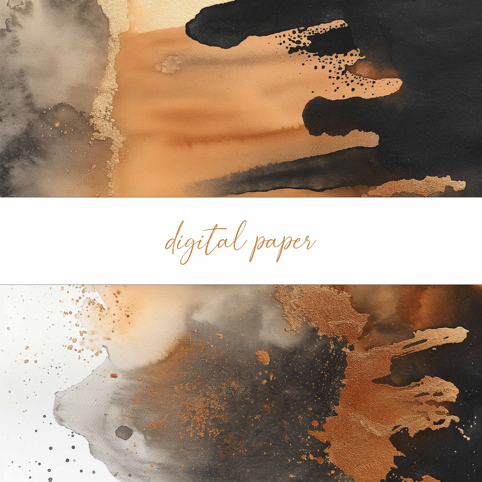 Bronze Shades Watercolor Texture | Light Dark Brown Metallic Wash ...
