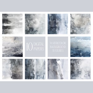 Silver Shades Watercolor Texture | Light Dark Grey Metallic Wash Modern ...