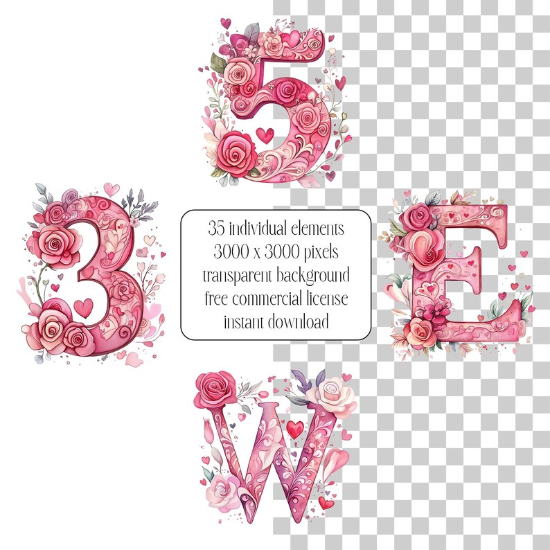 Valentine's Day Alphabet Clip Art | Letters and Digits Clipart ...