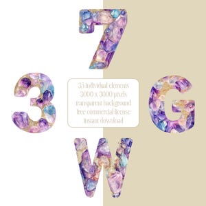 Lustre Alphabet Clip Art | Crystal and Gemstone Letters & Digits ...