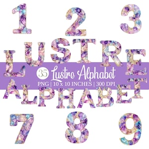 Lustre Alphabet Clip Art | Crystal and Gemstone Letters & Digits ...