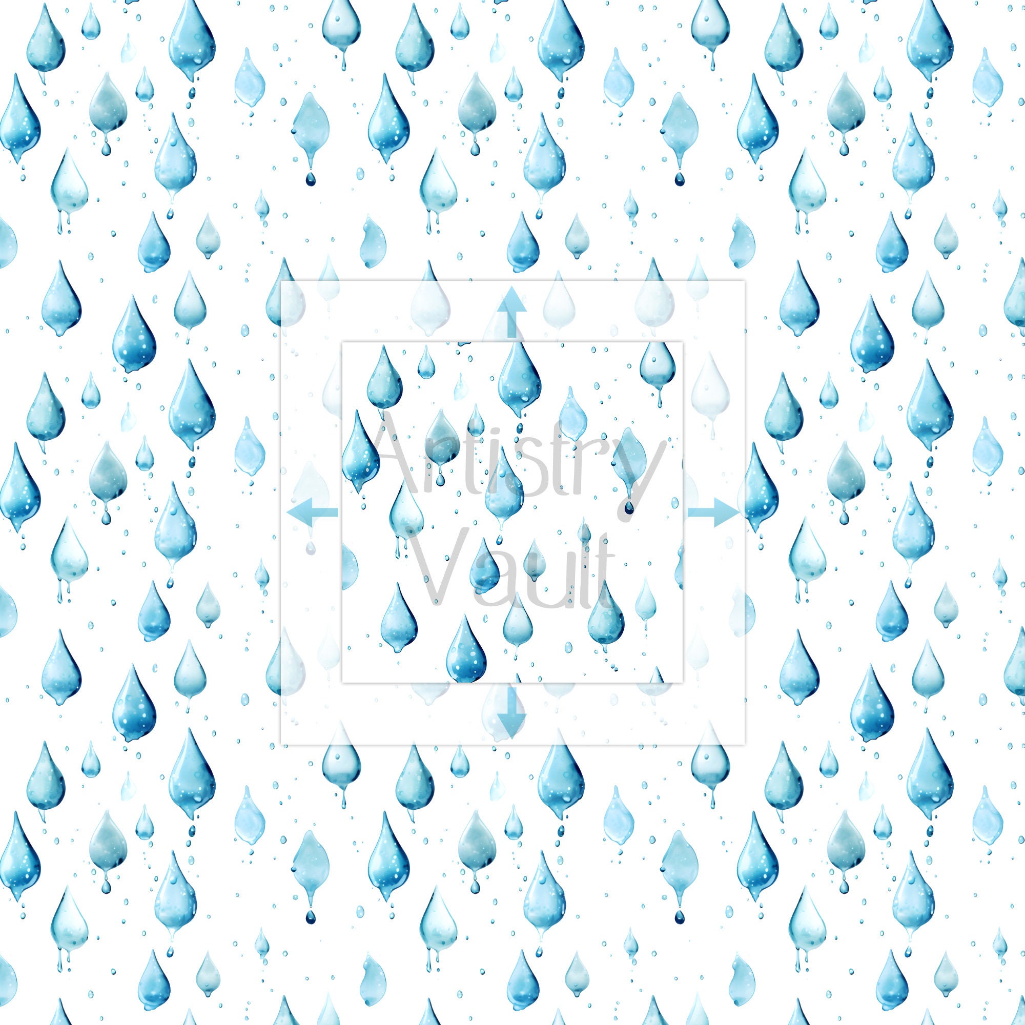 Water Drops Watercolor Digital Paper Pack Rain Droplet - Etsy