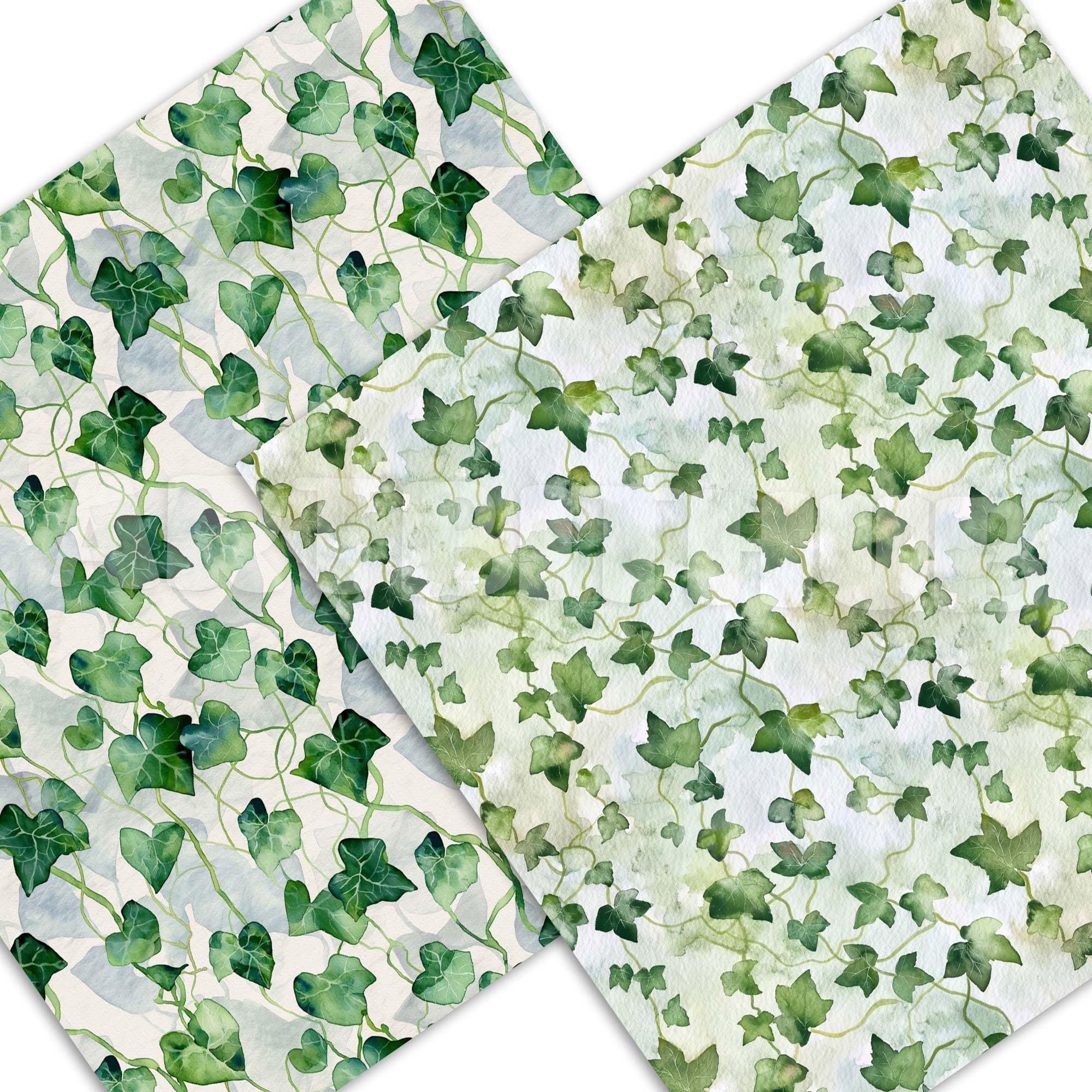 Ivy Vines Watercolor Seamless Pattern | Greenery Digital Paper (JPG) - Etsy