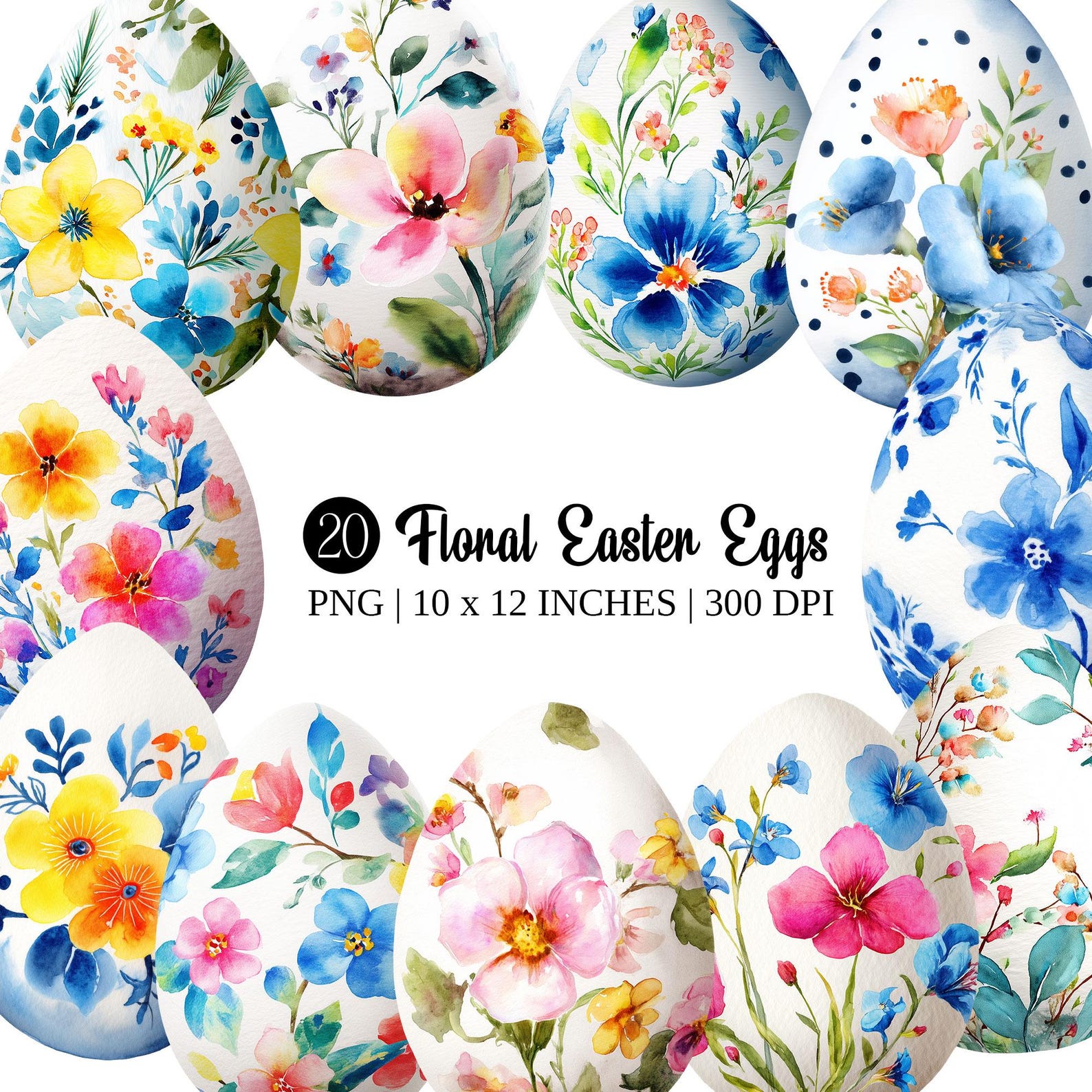 Floral Easter Eggs Watercolor Clip Art | Boho Holiday Flower ...