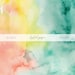 Turquoise Coral & Lemon Yellow Watercolor Texture | Blue Green Orange ...