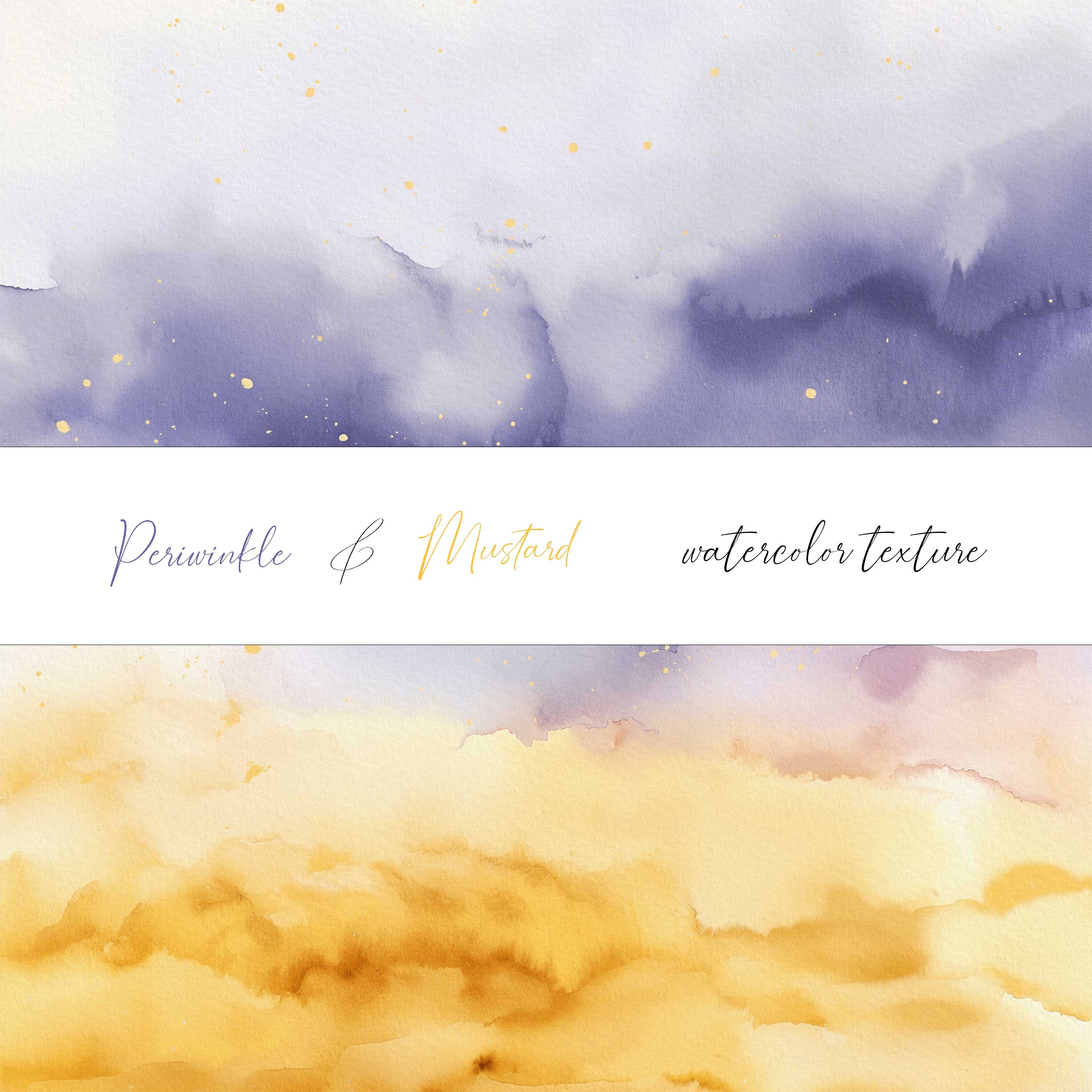 Periwinkle & Mustard Watercolor Texture Blue Violet Dark Yellow Modern ...