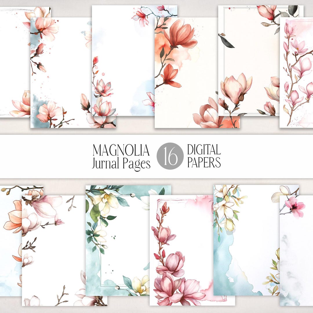 Magnolias Watercolor Journal Pages | Flower Diary | Floral Notes ...