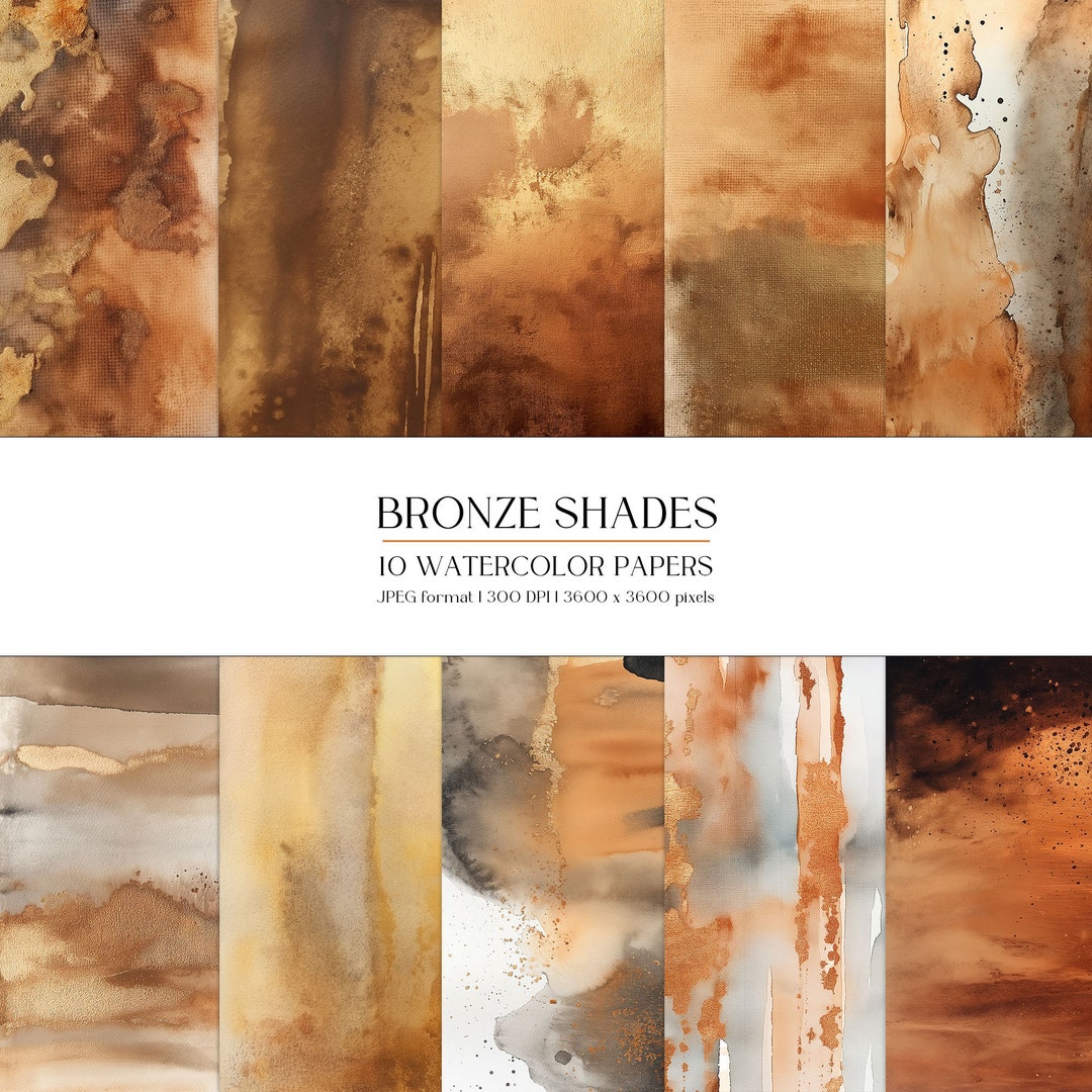 Bronze Shades Watercolor Texture | Light Dark Brown Metallic Wash ...