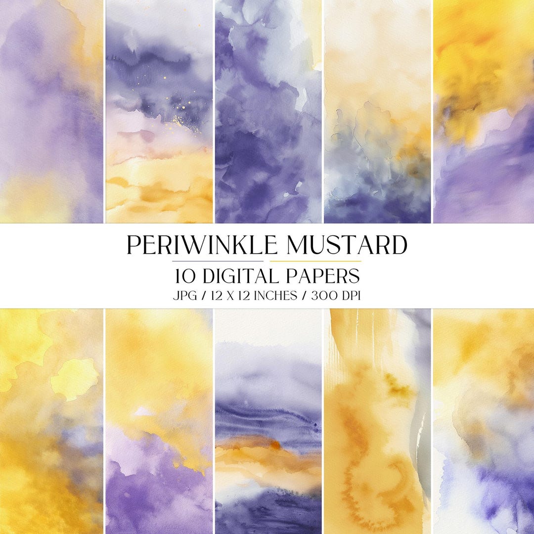 Periwinkle & Mustard Watercolor Texture | Blue Violet Dark Yellow ...