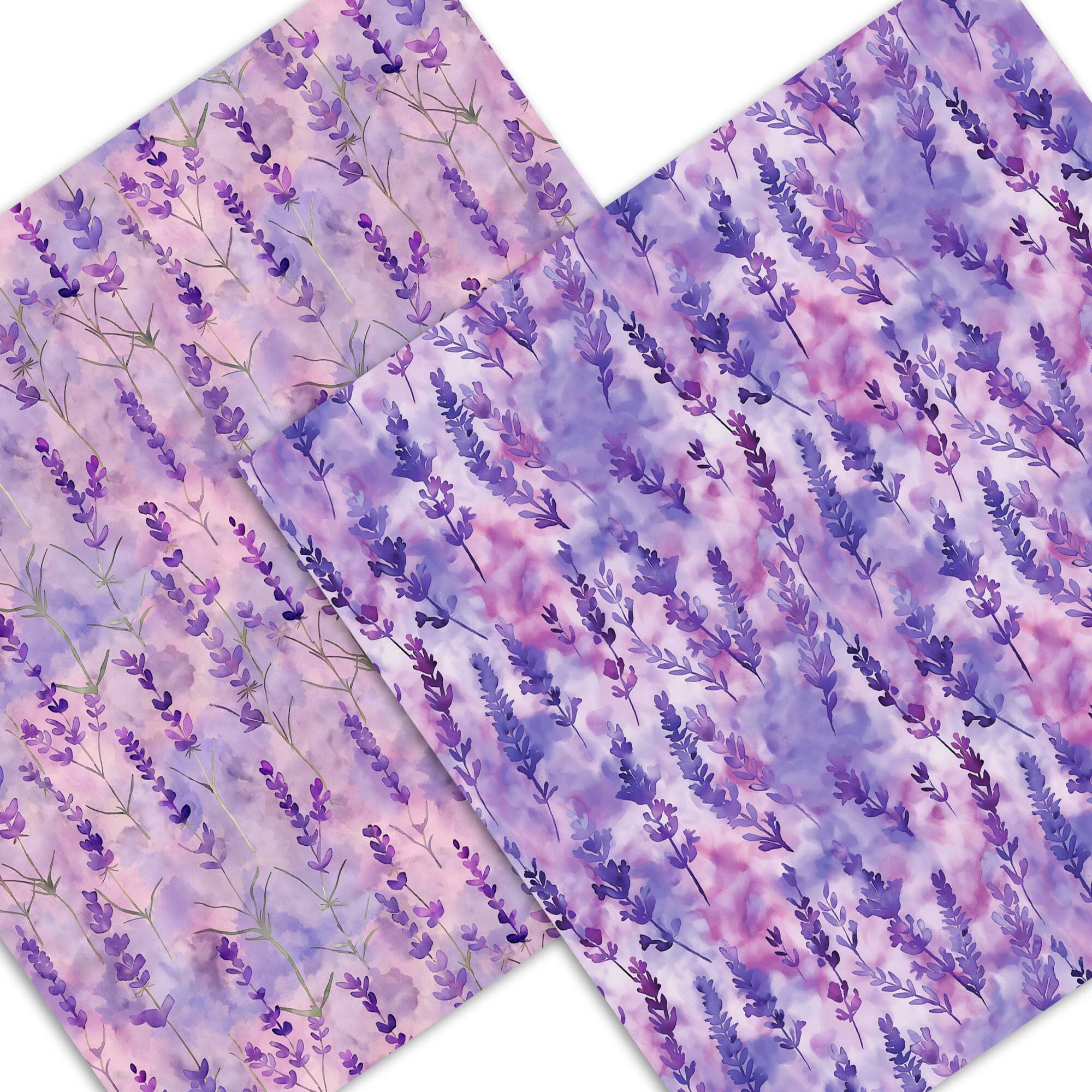 Lavender Watercolor Seamless Pattern | Floral & Greenery JPG Digital ...