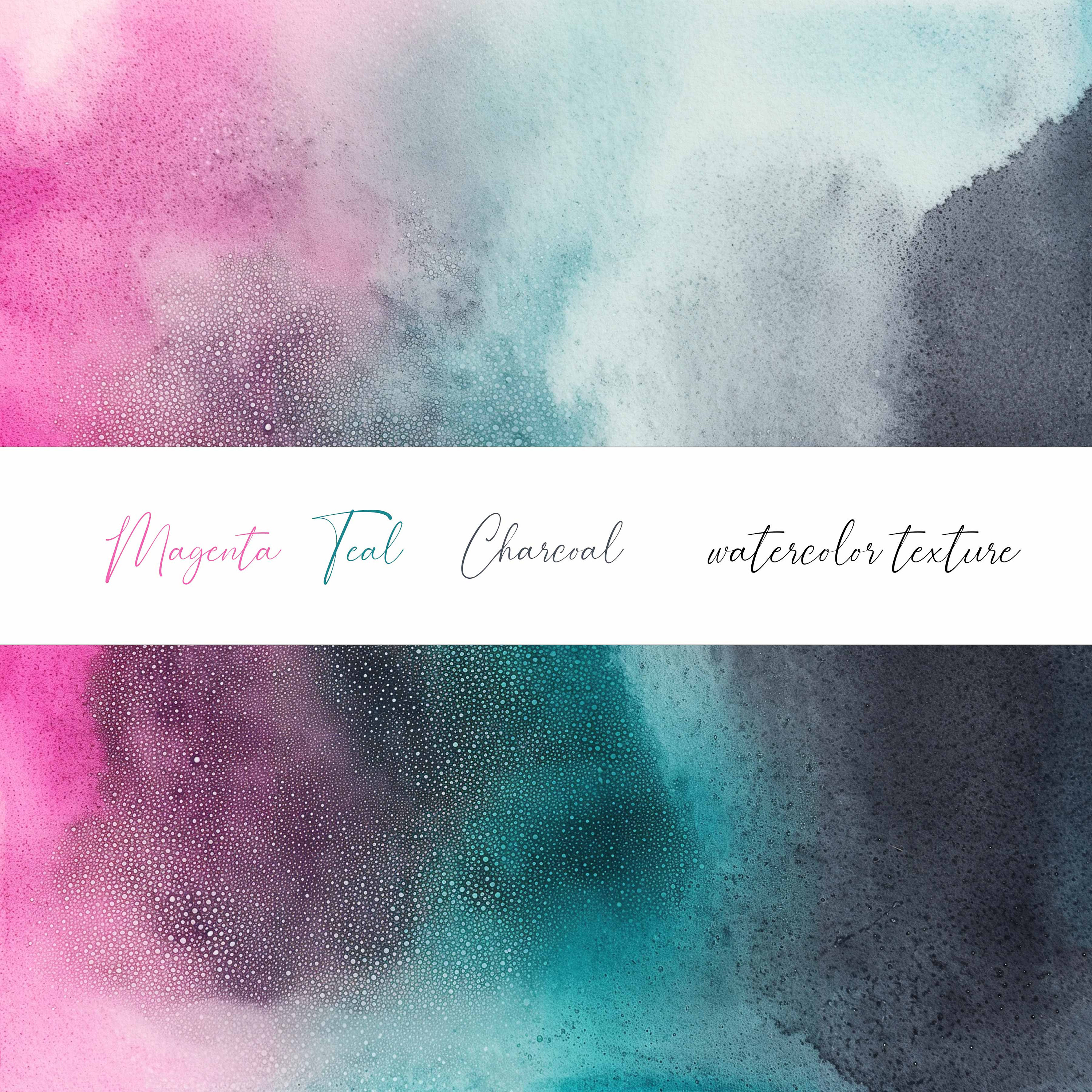 Magenta Teal & Charcoal Watercolor Texture | Red Violet Blue Green Ash ...