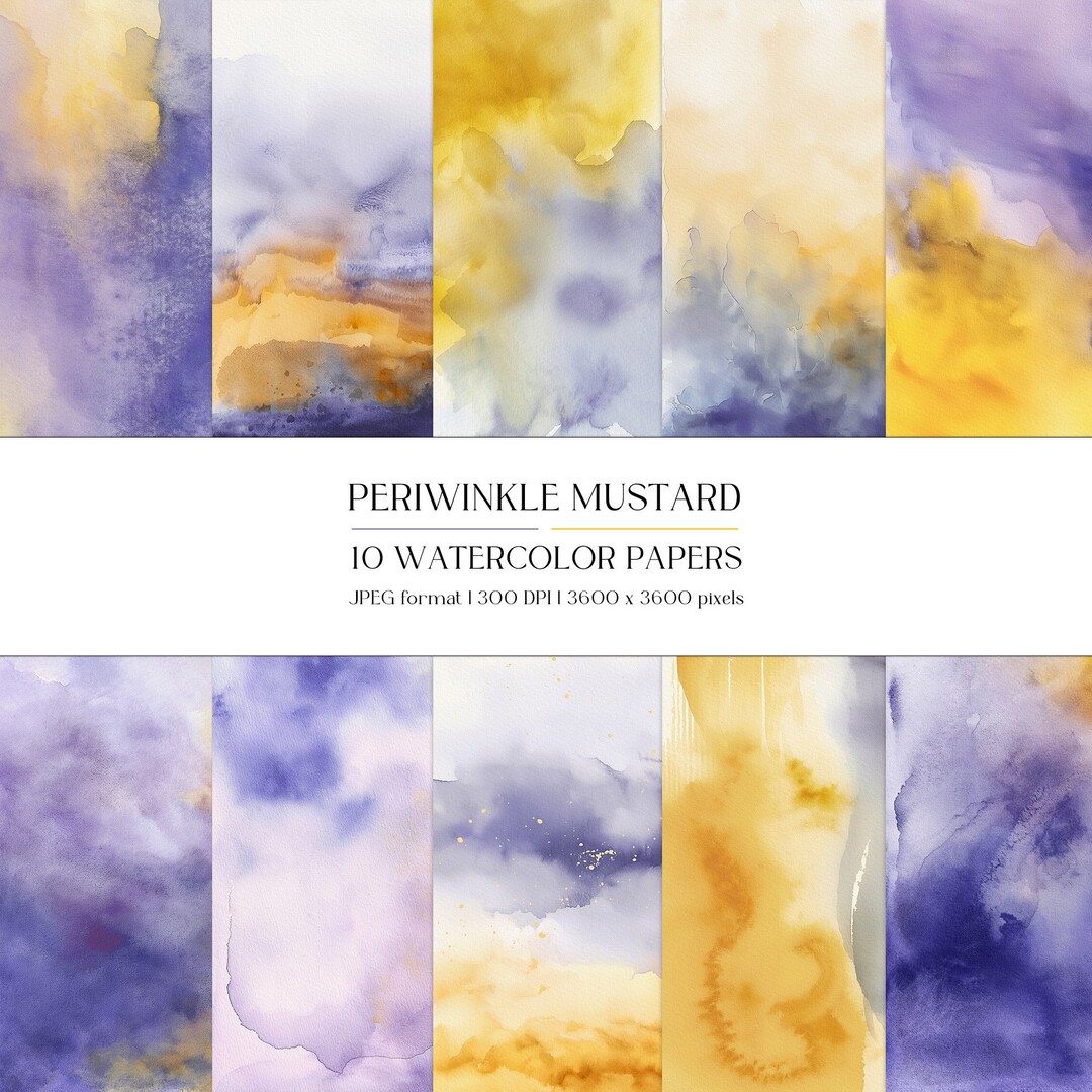 Periwinkle & Mustard Watercolor Texture | Blue Violet Dark Yellow ...