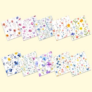 Spring Flowers Watercolor Seamless Pattern Collection | Meadow Floral ...
