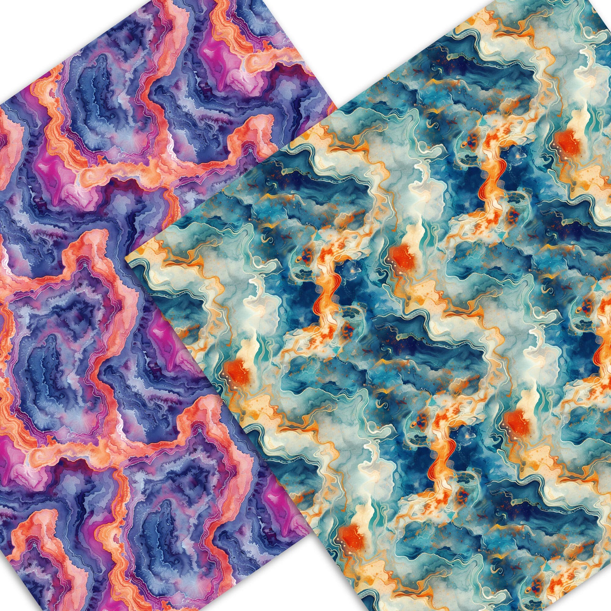 Marble Watercolor Seamless Pattern Collection Abstract Stratum Digital ...