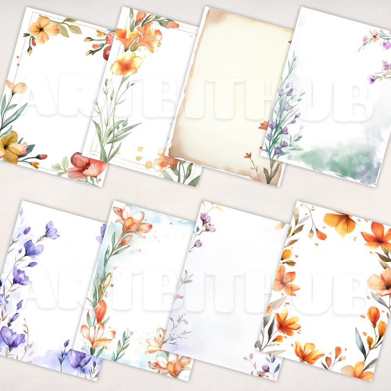 Freesia Frame Watercolor Journal Pages | Ornamental Floral & Greenery ...