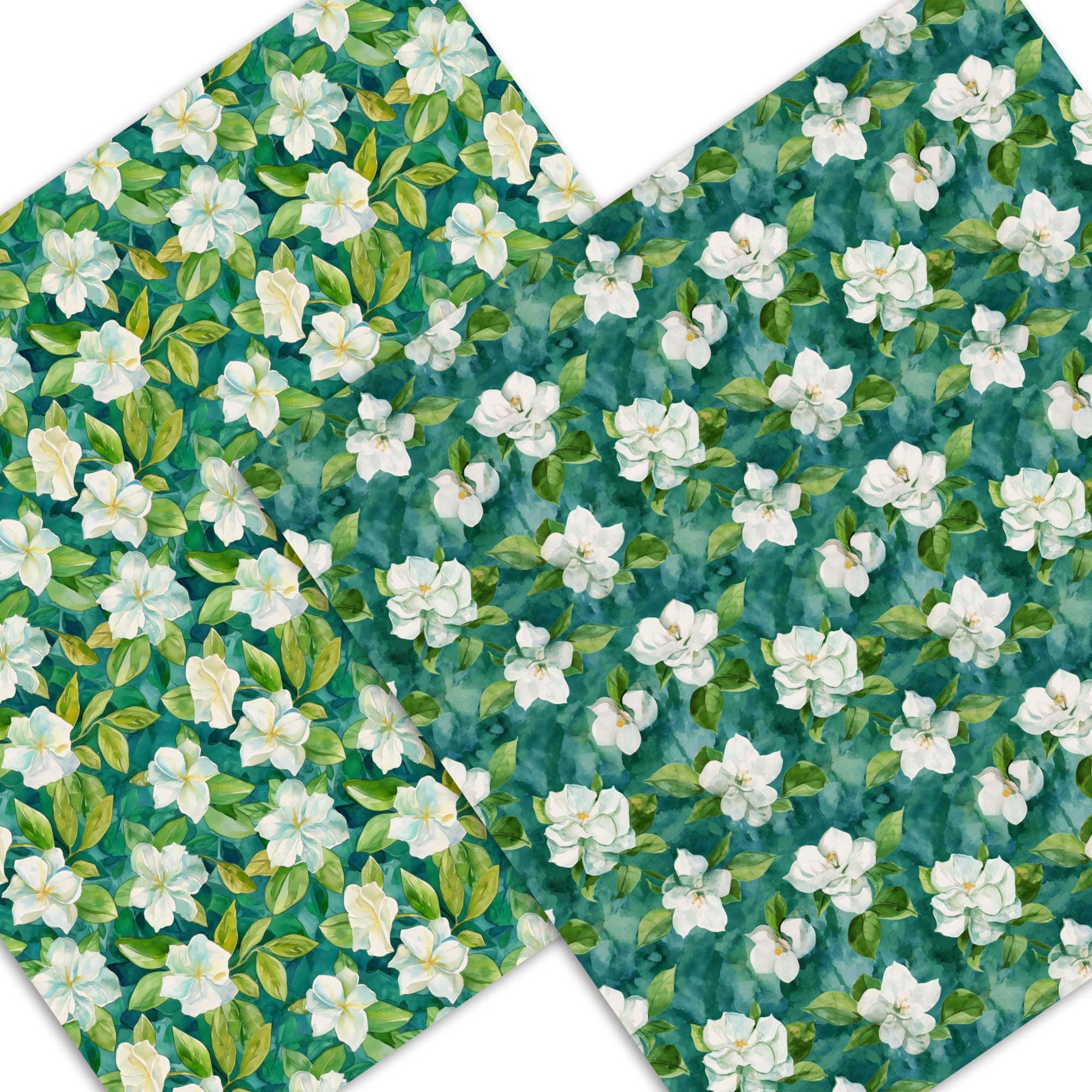 Gardenia Watercolor Seamless Pattern | Floral Digital Paper (JPG) - Etsy