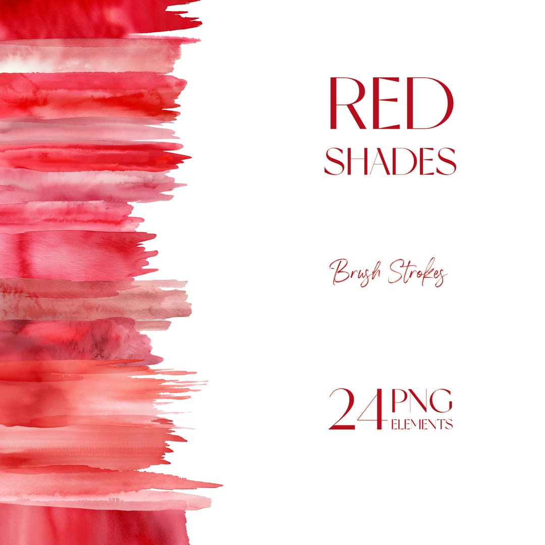 Red Watercolor Brush Strokes Clipart | Transparent PNG Texture (digital ...