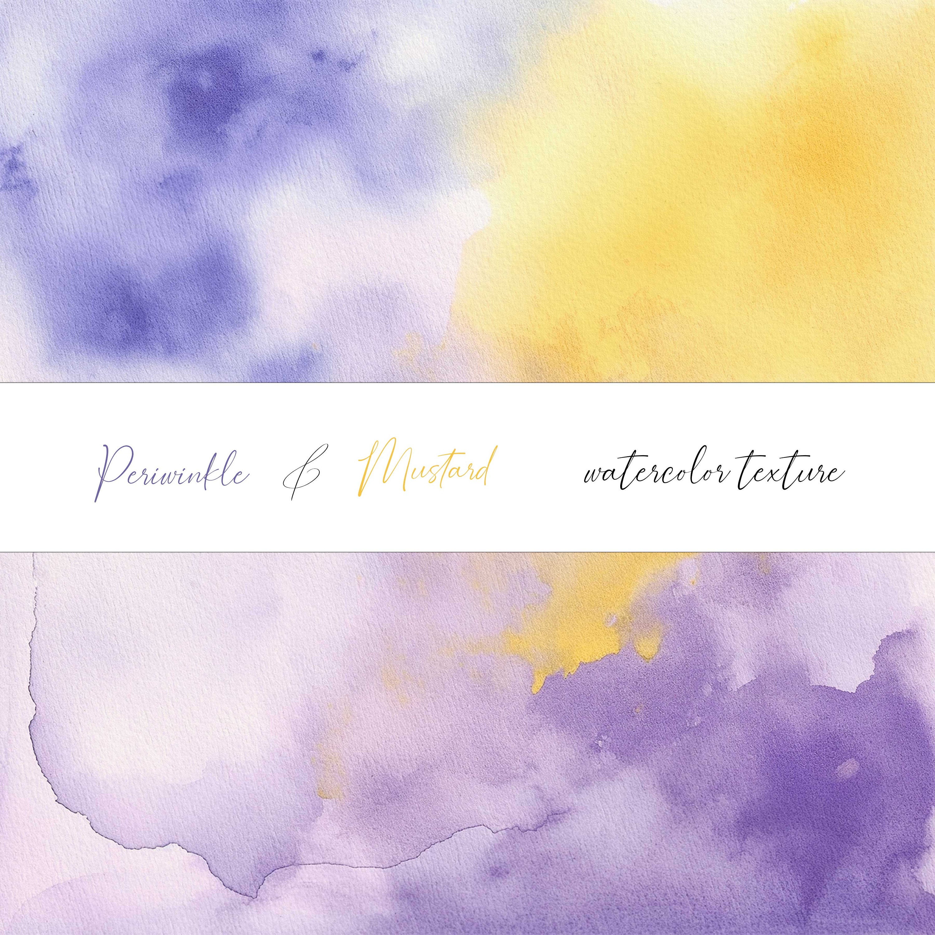 Periwinkle & Mustard Watercolor Texture Blue Violet Dark Yellow Modern ...