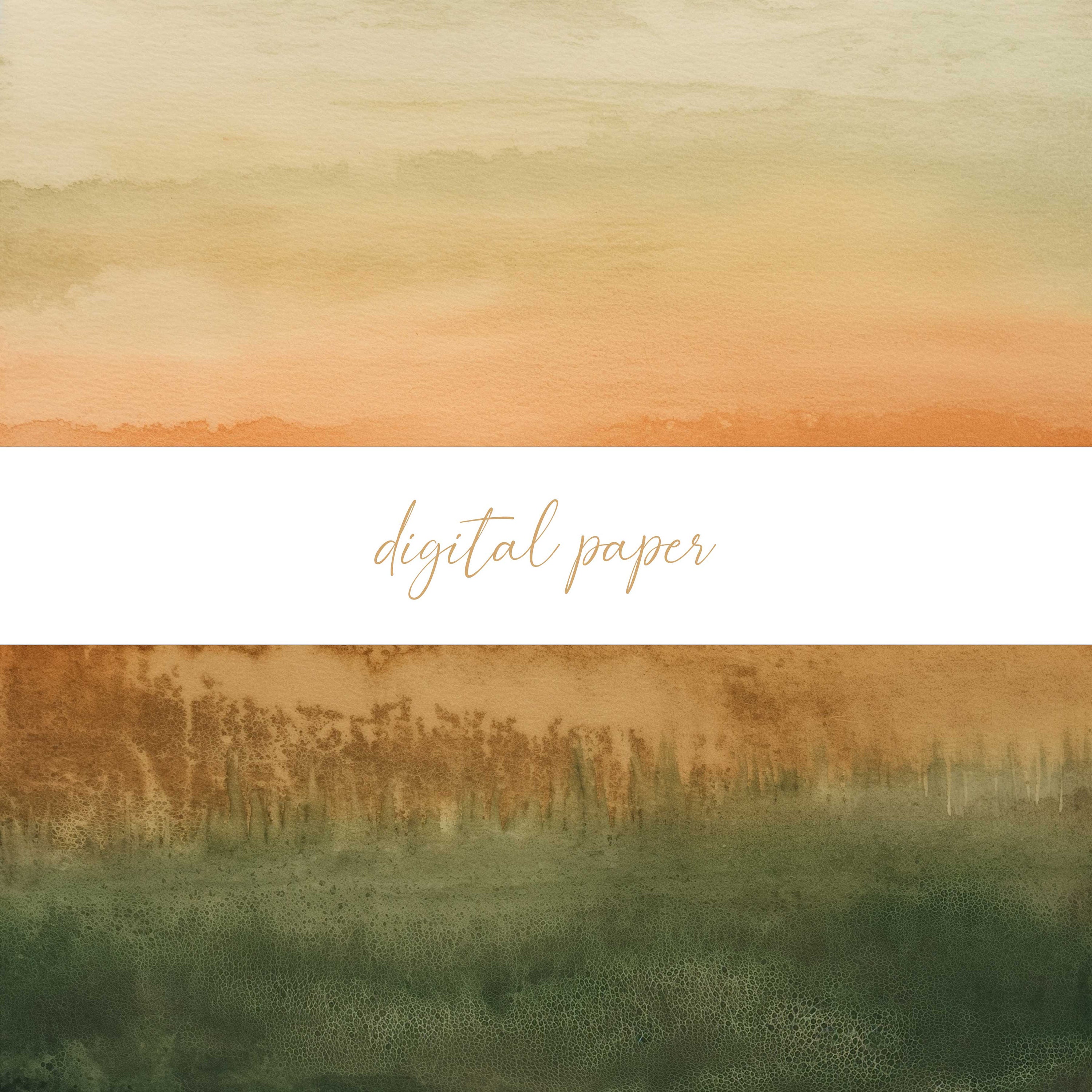 Fertile Earth Watercolor Digital Paper | Brown Red Green Tones Abstract ...