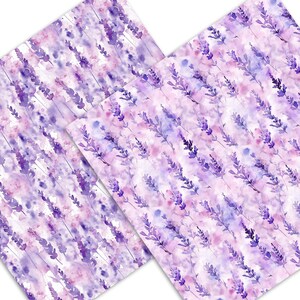 Lavender Watercolor Seamless Pattern | Floral Digital Paper (JPG) - Etsy