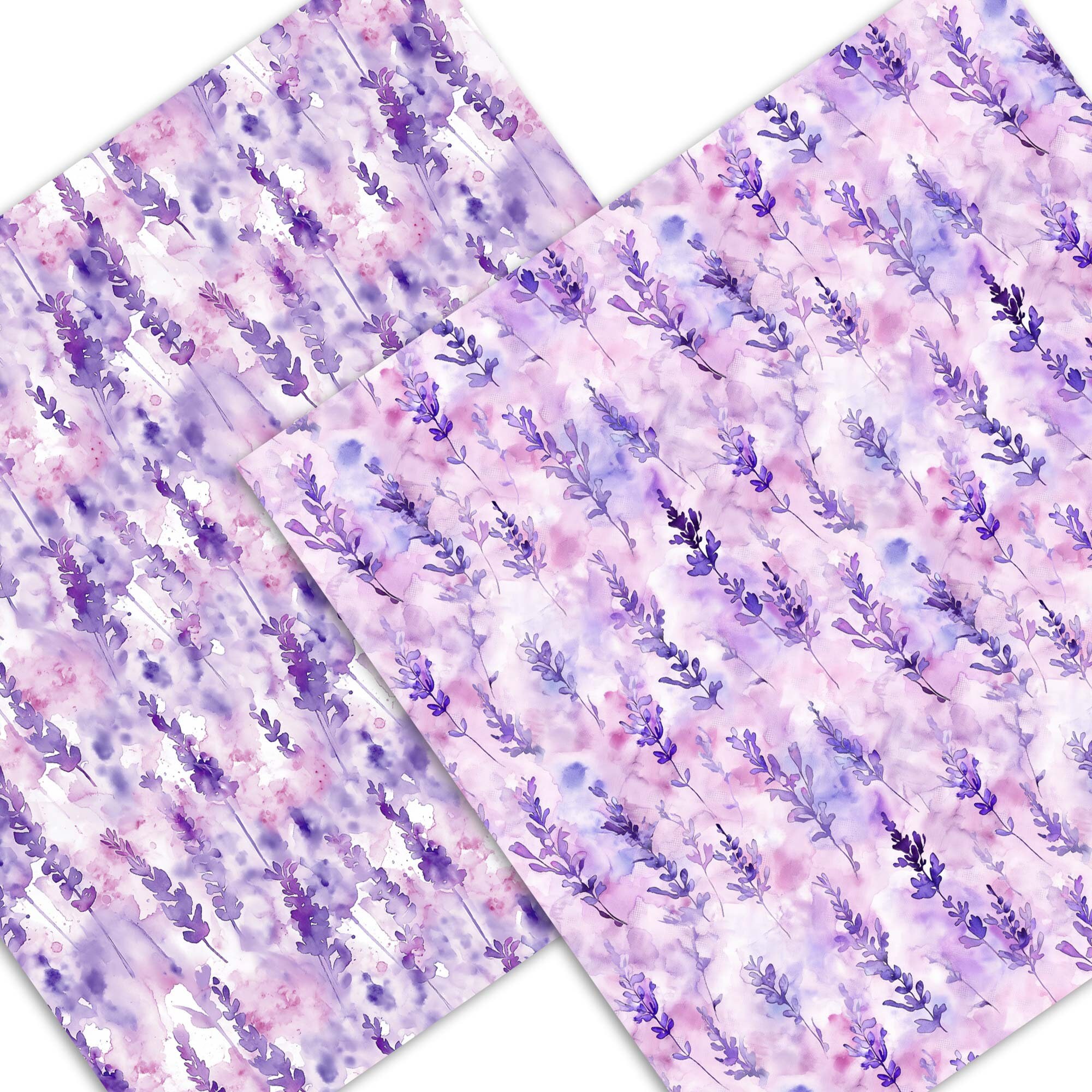 Lavender Watercolor Seamless Pattern | Floral & Greenery JPG Digital ...