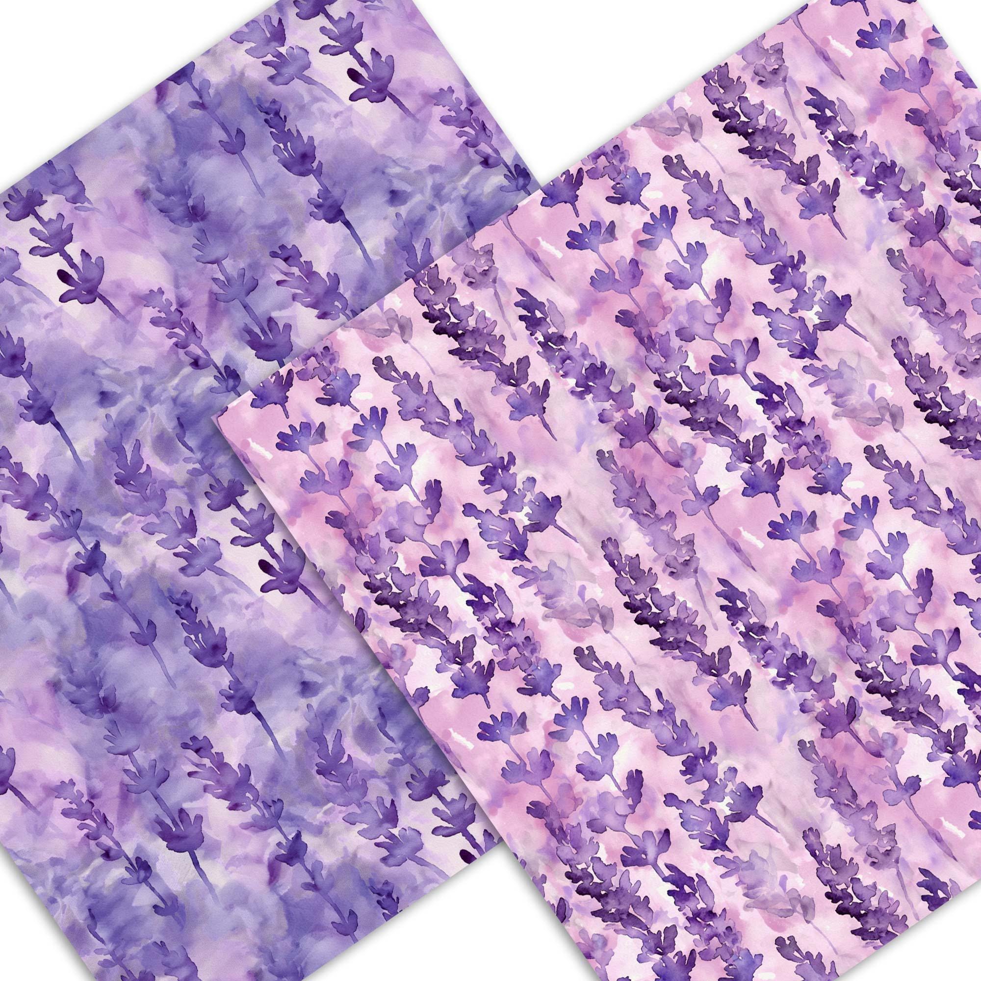 Lavender Watercolor Seamless Pattern | Floral & Greenery JPG Digital ...