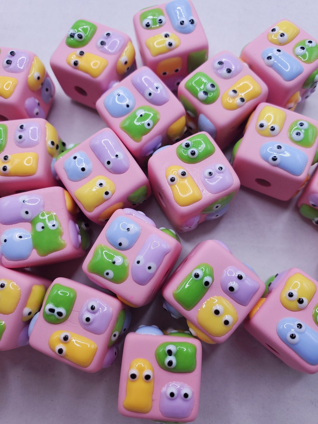 Pacman Handprints Cube Bead - Etsy