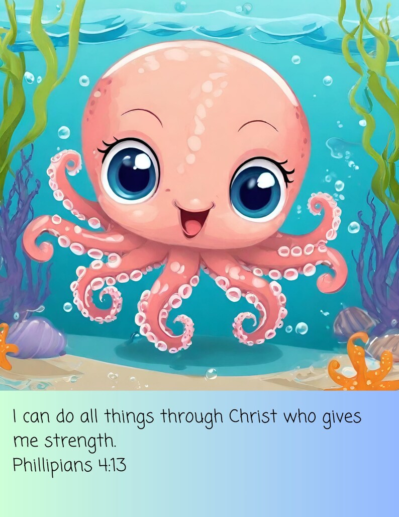 Baby Ocean Animals W/ Bible Verse Printable - Etsy