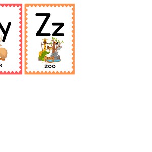 Animal Theme Alphabet Flashcards - Etsy