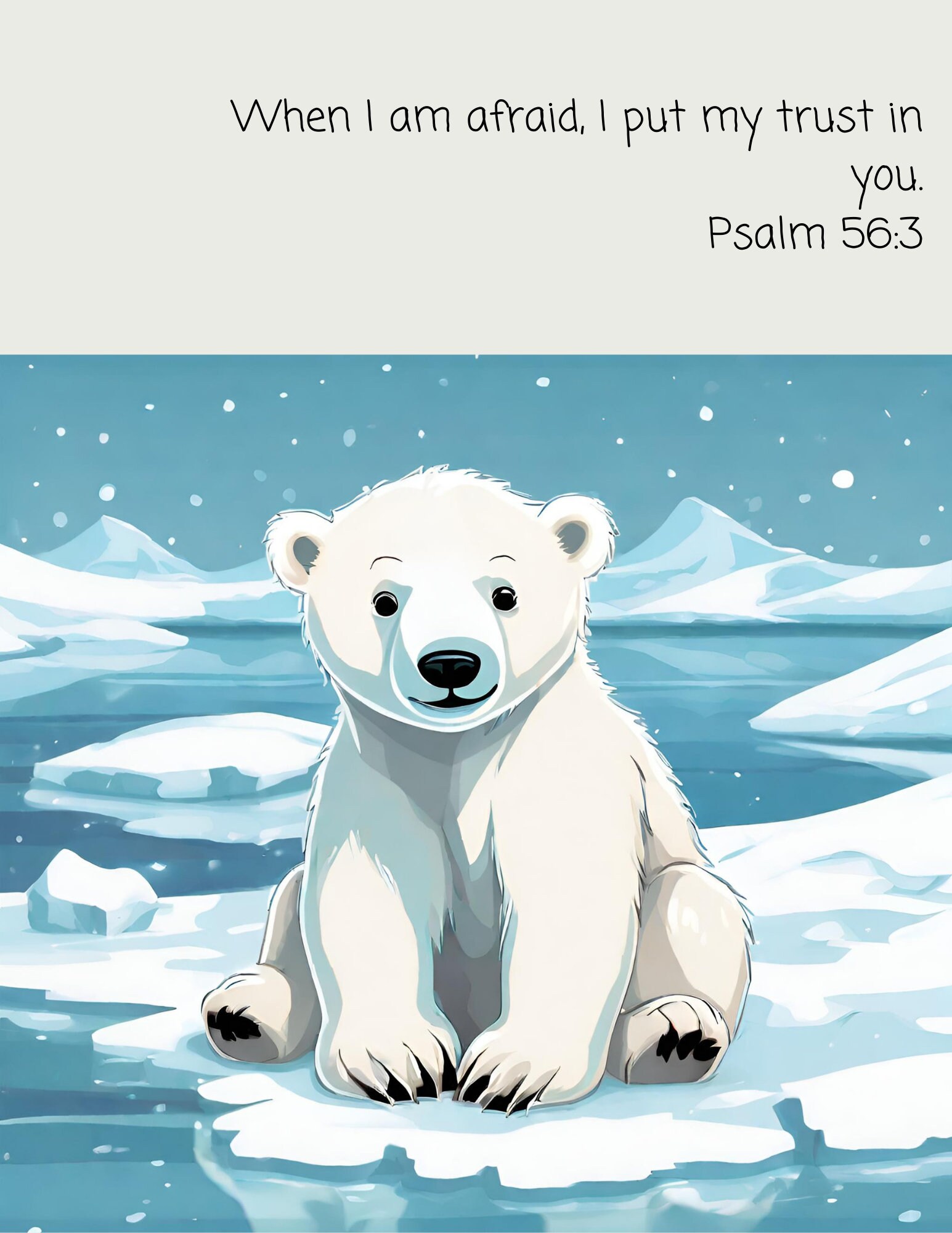 Baby Artic Animal Printable W/ Bible Verse - Etsy