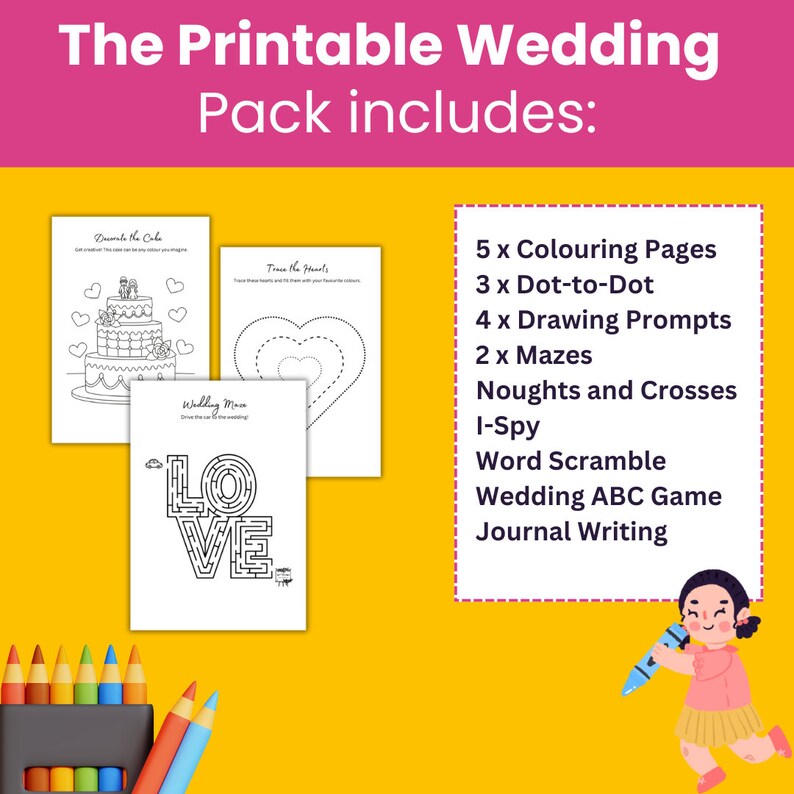 Kids Wedding Activity Book | Printable Wedding Activity Pack | Instant ...