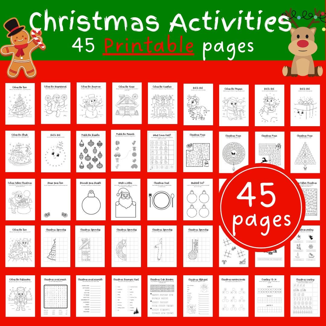 Christmas Activity Fun Pack for Kids Ages 4-8 | Christmas Activity Book ...